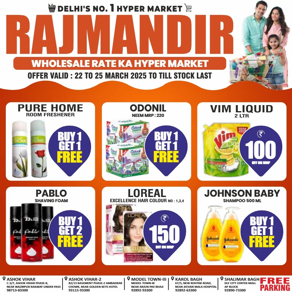 raj mandir hypermarket Rohini | North Delhi